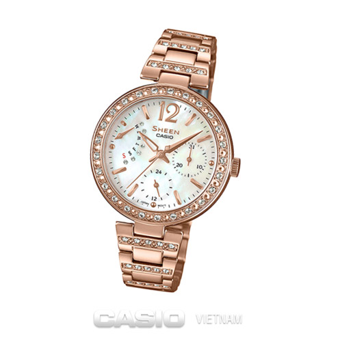 ĐỒNG HỒ CASIO SHEEN SHE-3043PG-7A Rose Gold Sang trọng - Chống nước 50 mét
